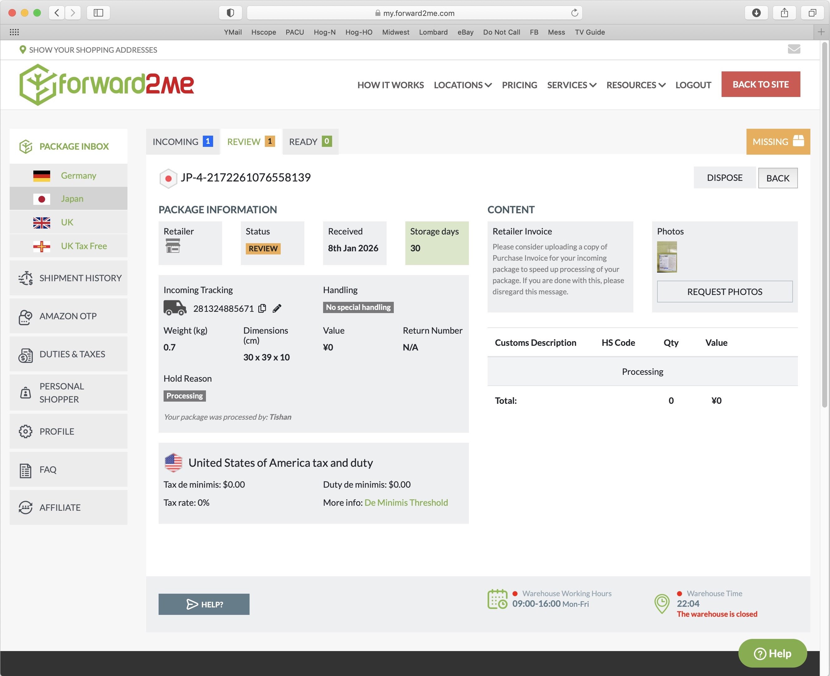 Japan parcel forwarding - General Supplier Discussions - JNS Forum