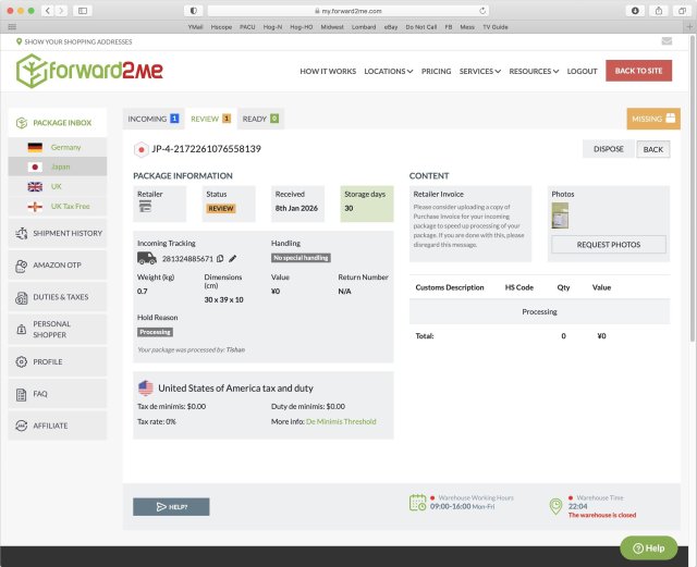 Japan parcel forwarding - General Supplier Discussions - JNS Forum